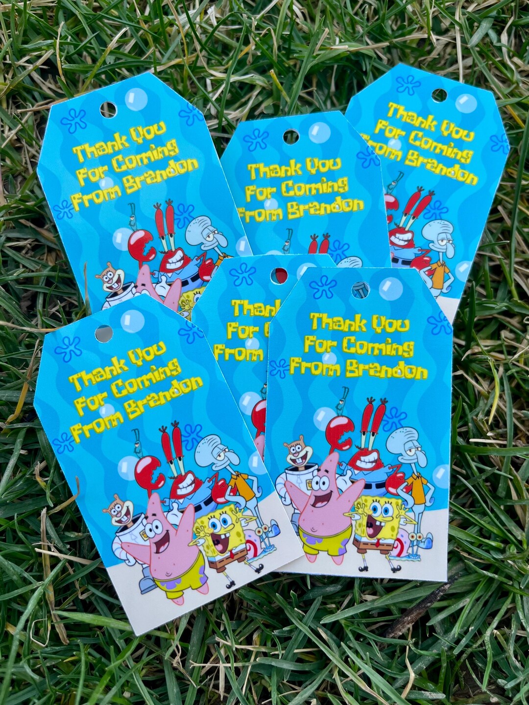 Custom Spongebob Favors/spongebob Inspired/favor Tags/glossy - Etsy