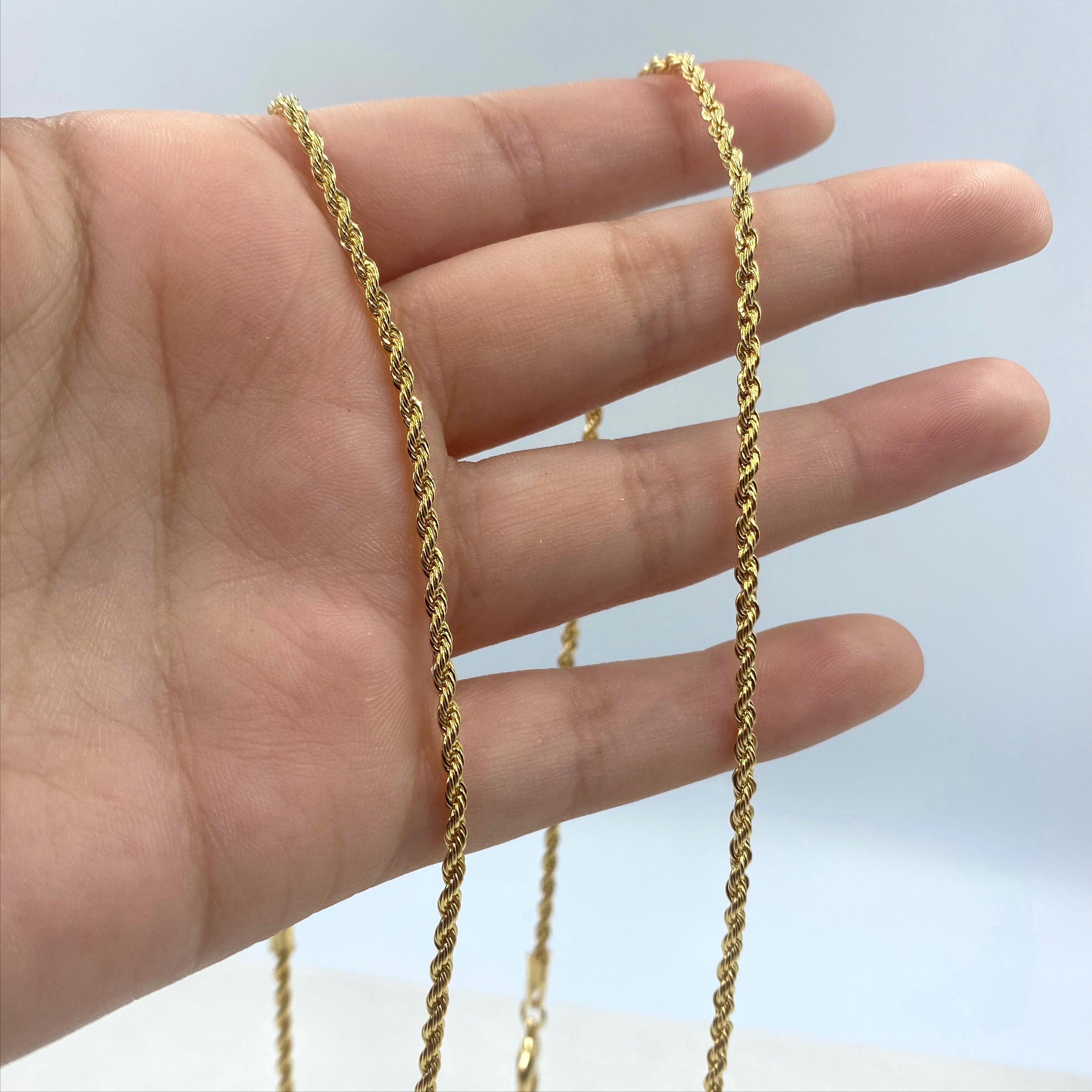 18k Gold Filled 2mm Rope Link Chain 20'' or 24'' Wholesale Jewelry ...