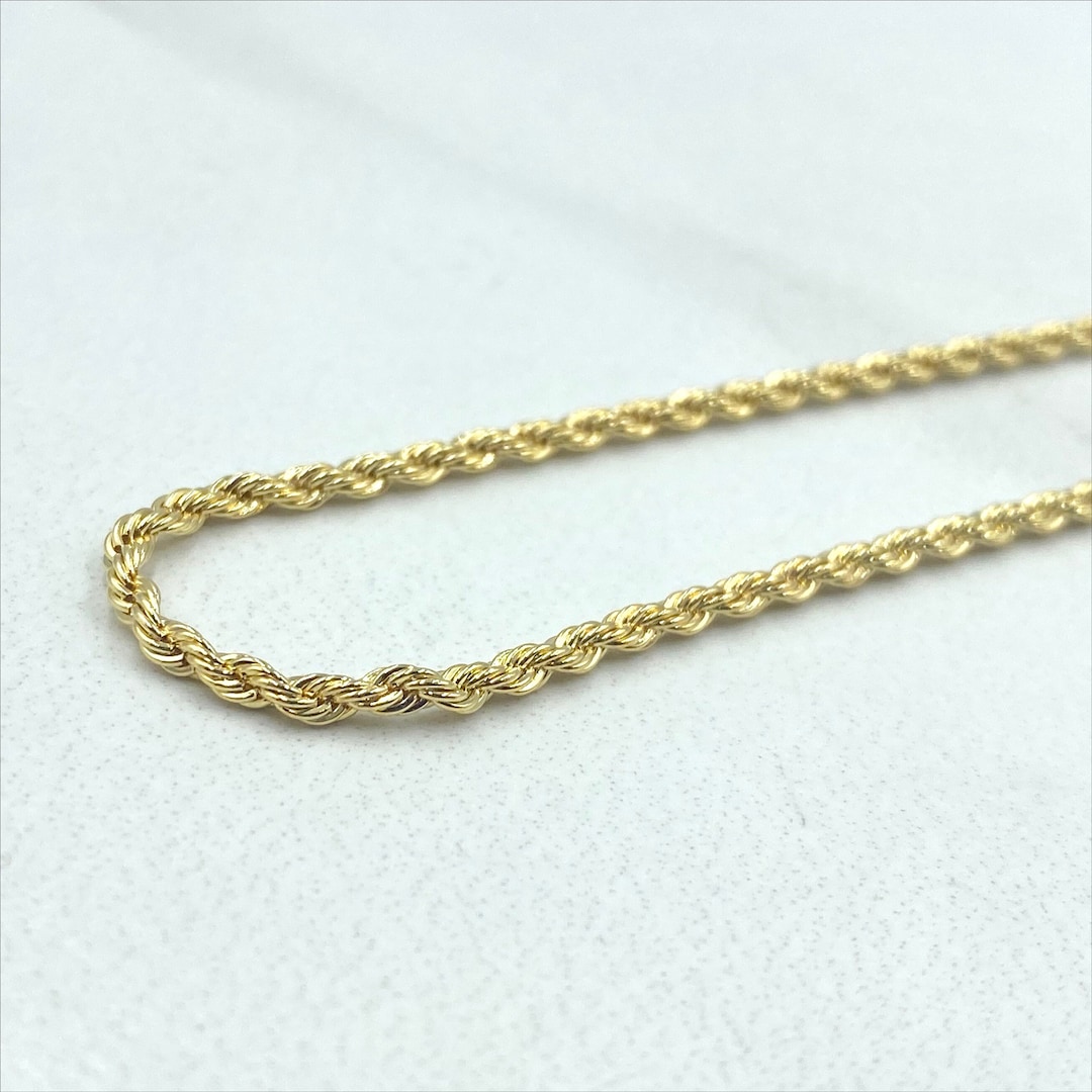 18k Gold Filled 2mm Rope Link Chain 20'' or 24'' Wholesale Jewelry ...