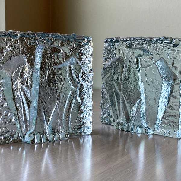 Glass Bookends - Etsy