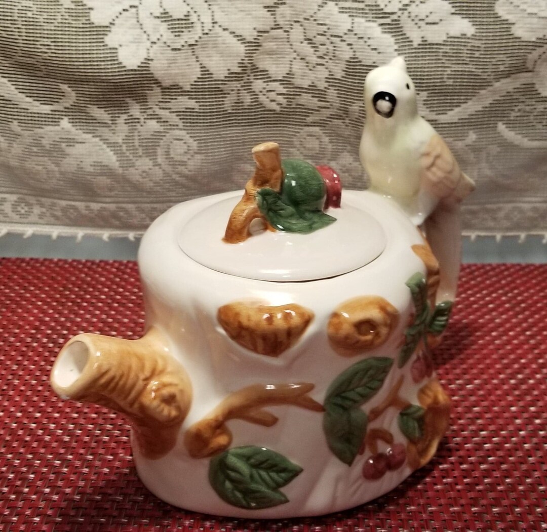 Vintage Teapot With Cockatoo - Etsy