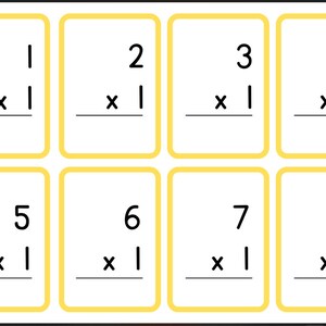 Printable Multiplication Flashcards 1-10 - Etsy