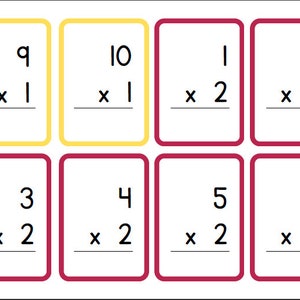 Printable Multiplication Flashcards 1-10 - Etsy