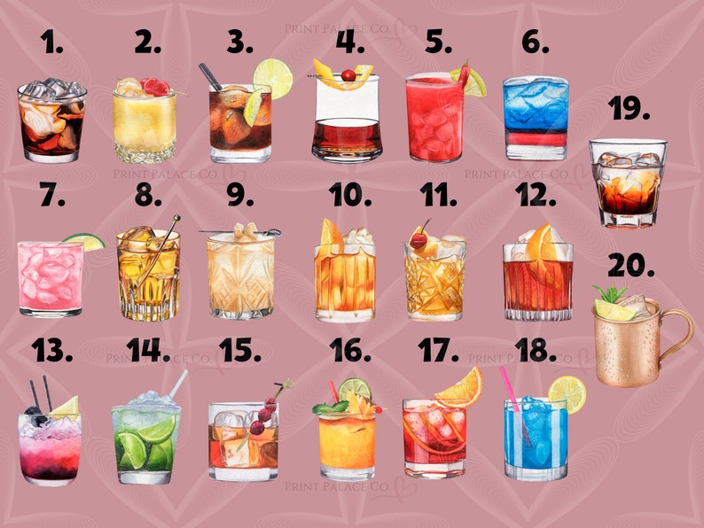 Custom Bar Menu | Personalized Drink Recipes | Printable | His Hers ...