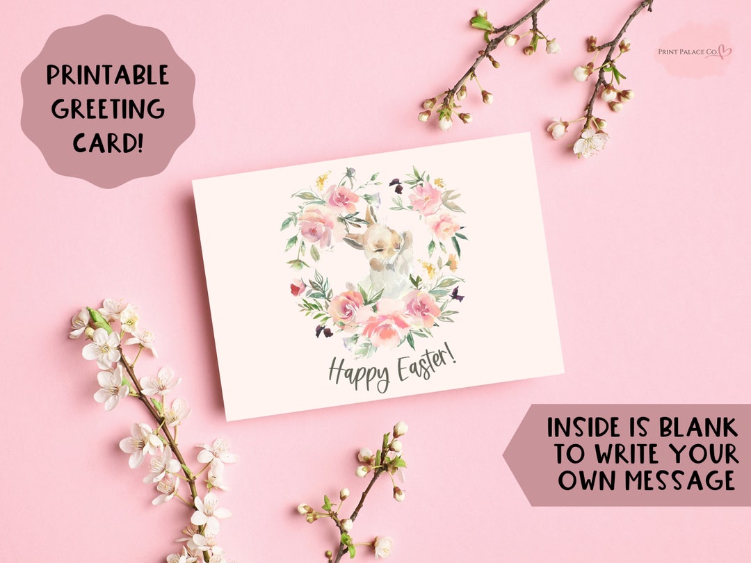Easter Greeting Card Easter Printable Happy Easter Easter Bunny ...