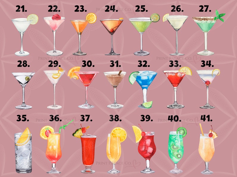 Custom Bar Menu Personalized Drink Recipes Printable His - Etsy