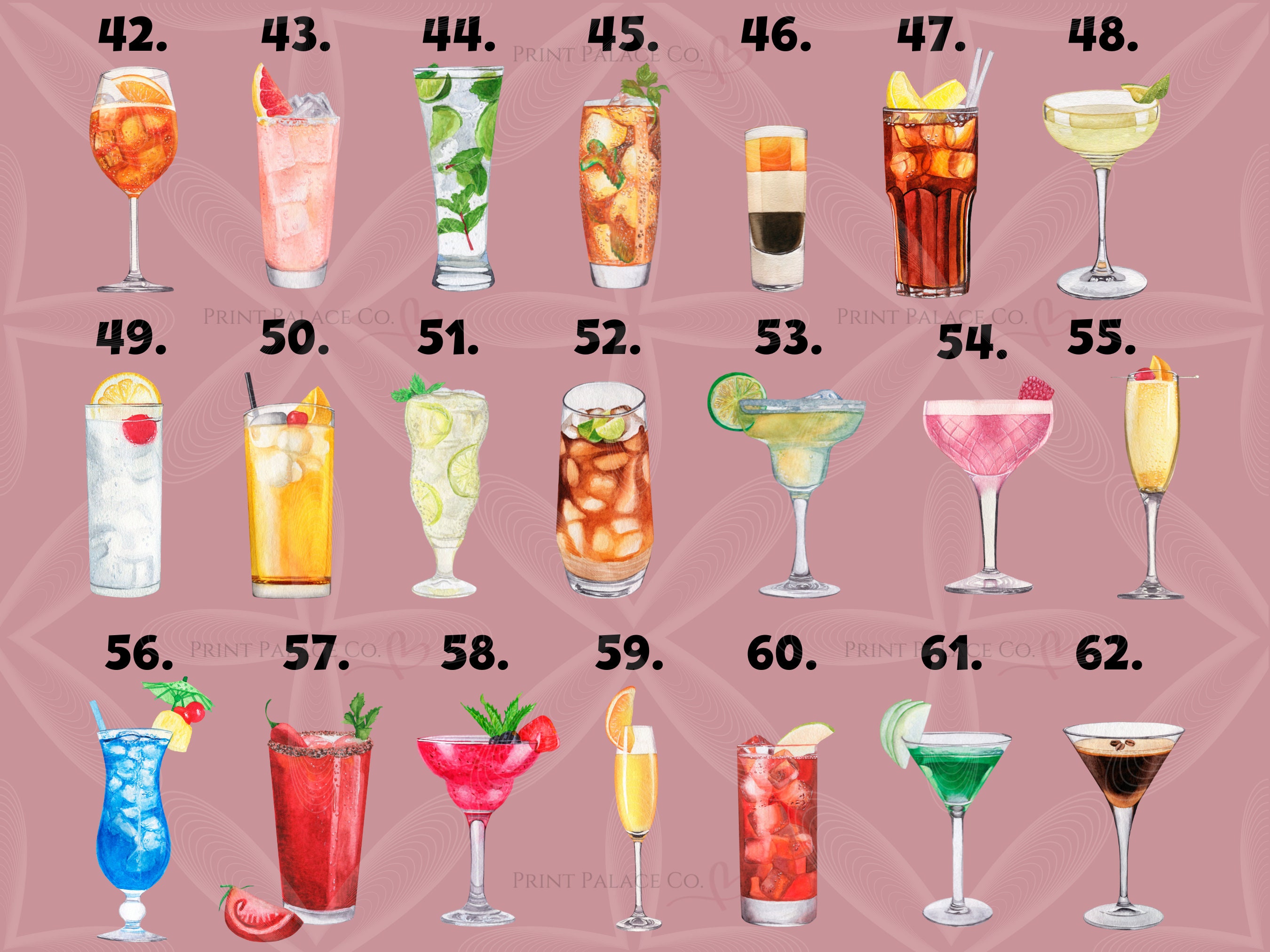 Custom Bar Menu | Personalized Drink Recipes | Printable | His Hers ...