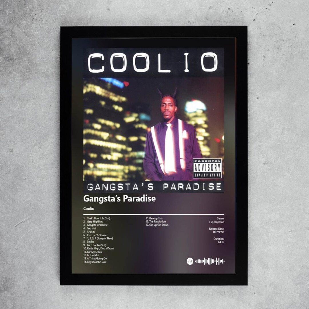 Coolio - Gangsta's Paradise Album Art Poster | Digital Download | Print ...