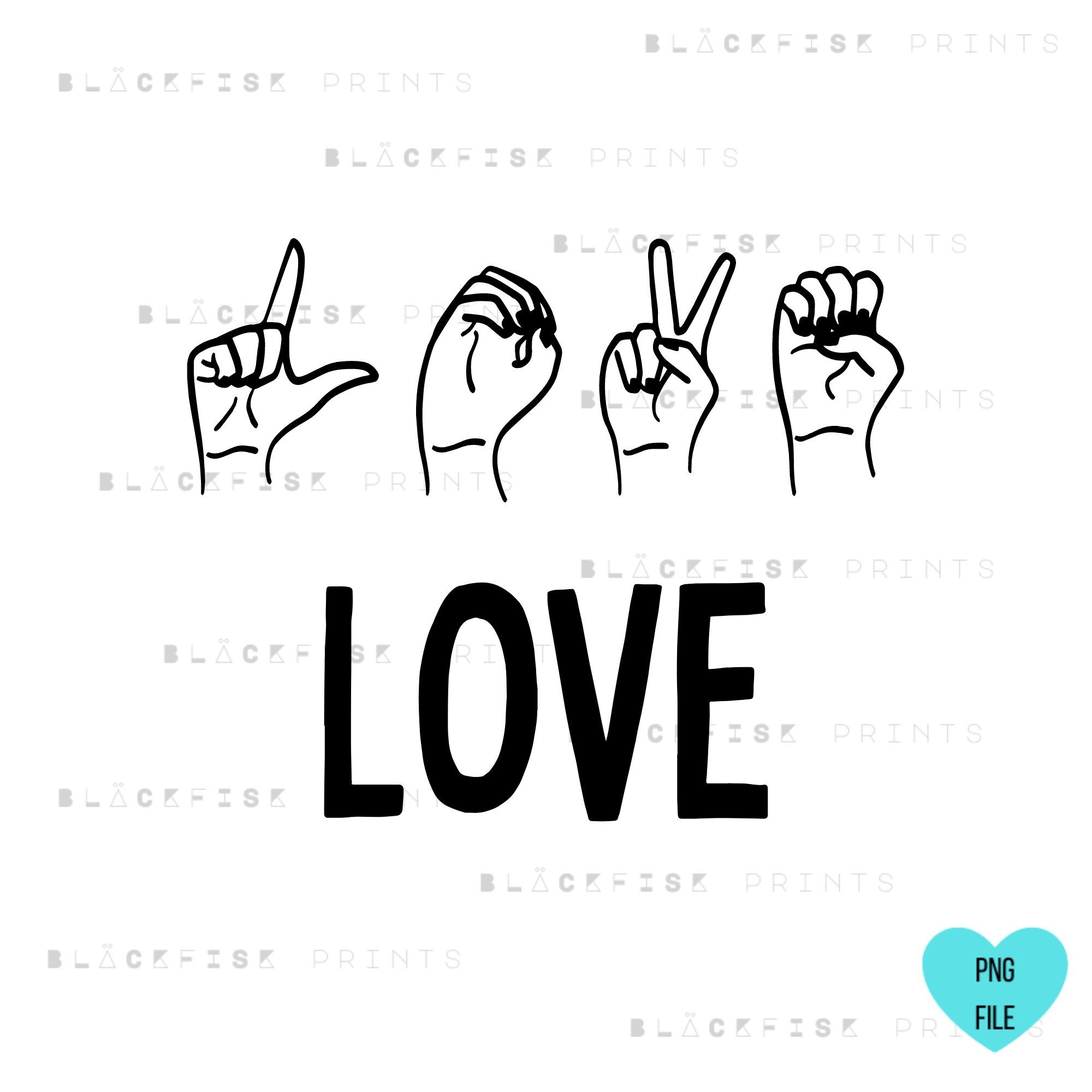 Love ASL PNG, Digital File, Sign Language PNG - Etsy