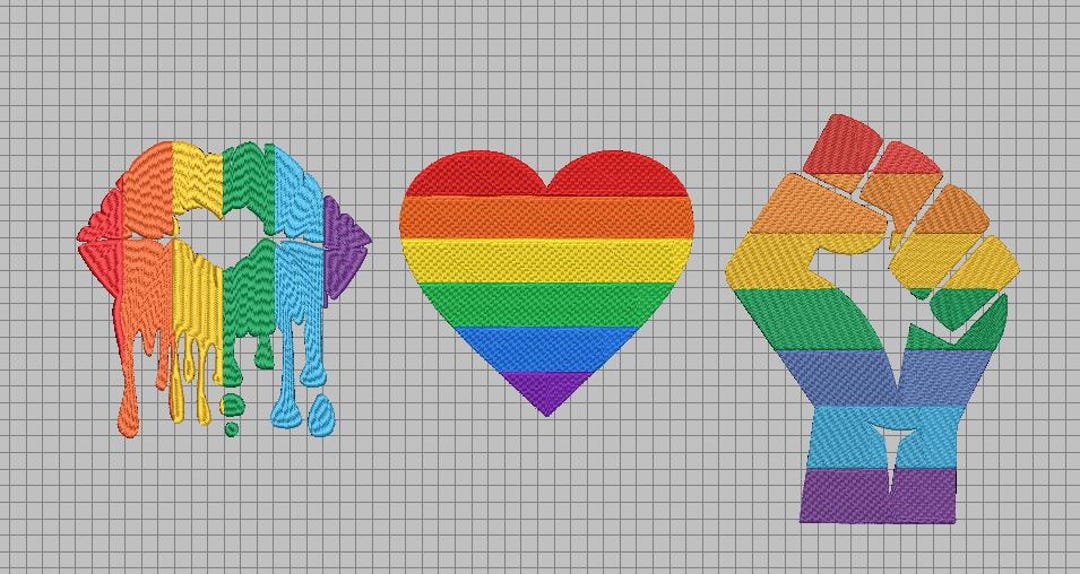 Pride Embroidery Files. 3 Designs. 3 Sizes. 7 Formats - Etsy