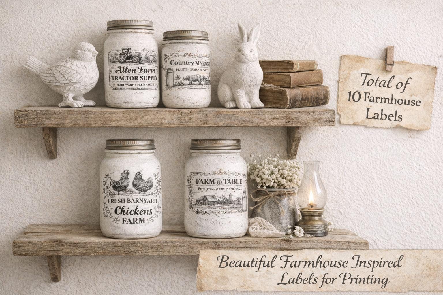 Printable Farmhouse Labels / Country Store Decor Labels / Vintage Junk ...