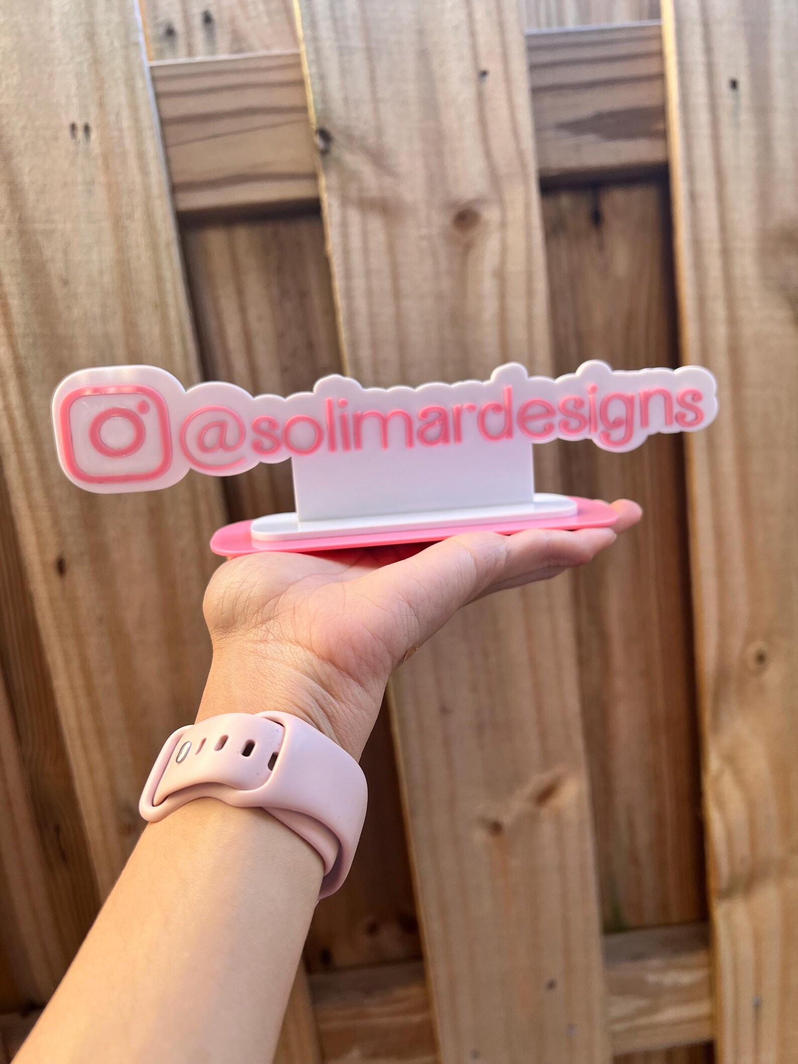 Custom Acrylic Business Watermark Stand With Social Media Icons - Etsy