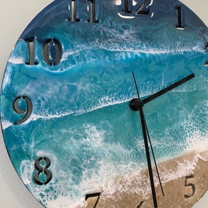 CLOCK Coastal Style With Ocean Waves in Resin- 12" - Etsy