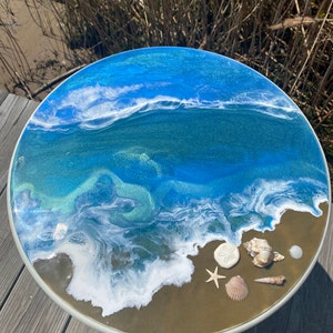 Side TABLE With OCEAN WAVES - Etsy