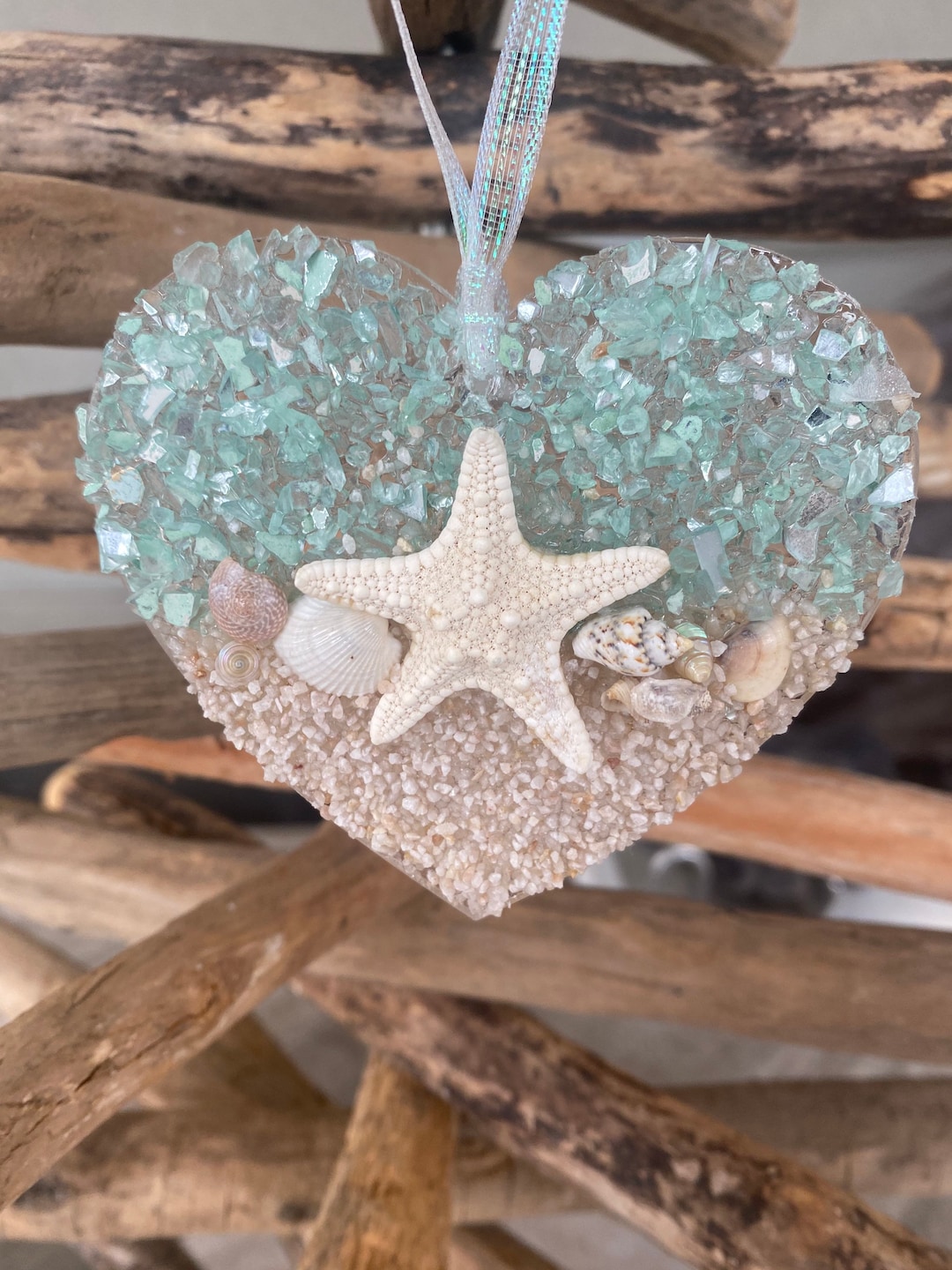 Coastal HEART Starfish Suncatcher/ornament - Etsy