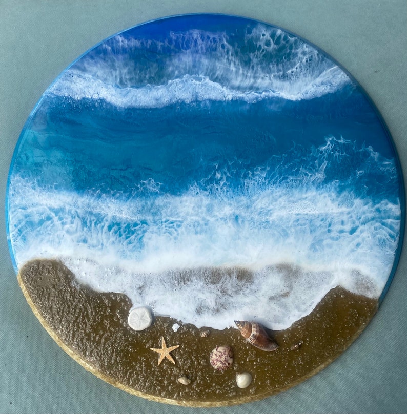 Side TABLE With OCEAN WAVES - Etsy