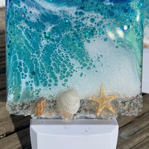COASTAL Night Light- OCEAN Waves With Beach - Etsy
