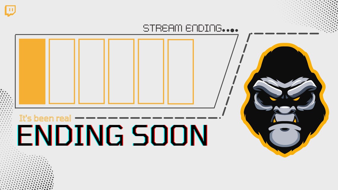Animated Twitch Screens/ Scenes Overlay Black and Gold Ape Starting ...
