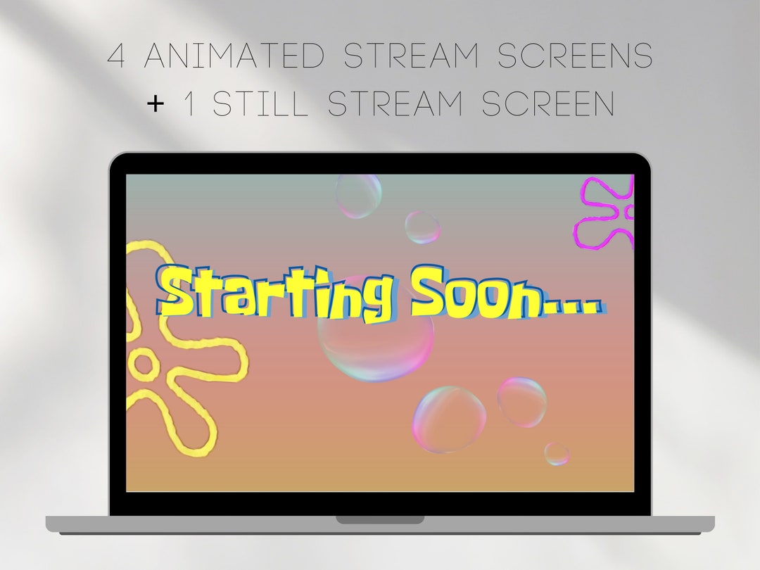 Animated Stream Bundle | Cozy Spongebob Inspired Font Overlay | 5 ...