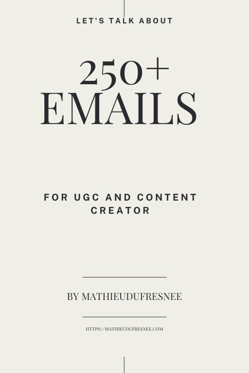 250+ Emails for UGC Content Creator - Etsy
