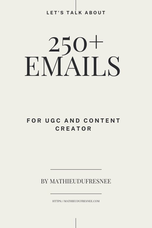 250+ Emails for UGC Content Creator - Etsy