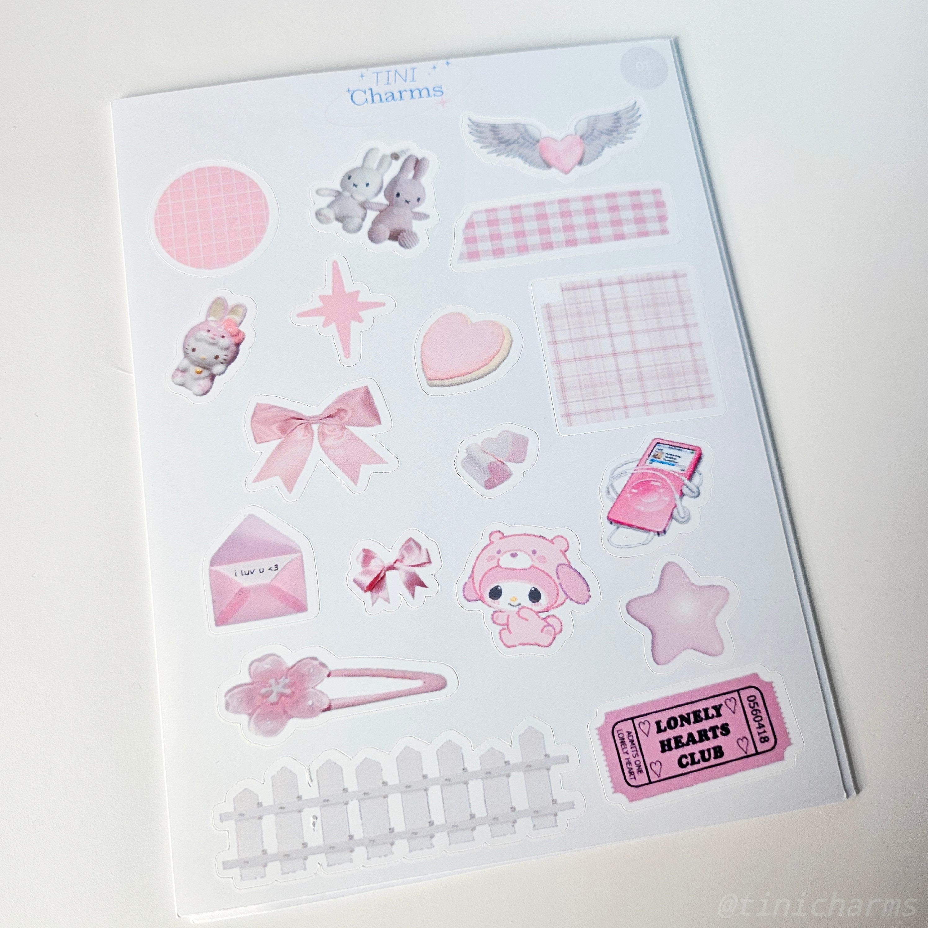 Coquette PNG Sticker Sheet: Pink,journal Stickers,deco Stickers,cute ...