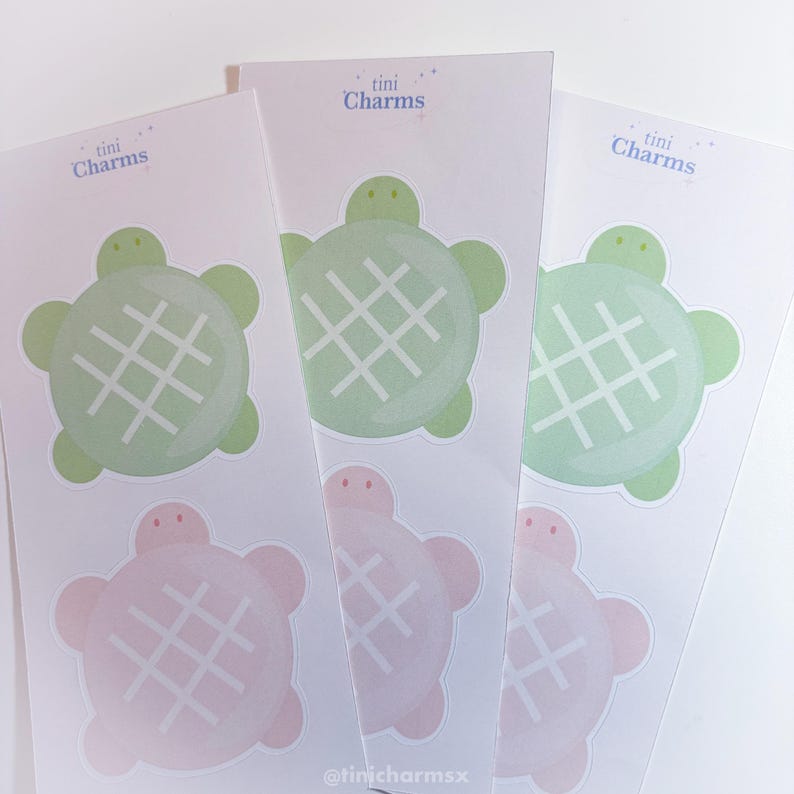 Melon Turtle Memo Sticker Sheet SET - Cute, Junimocore Stickers ...