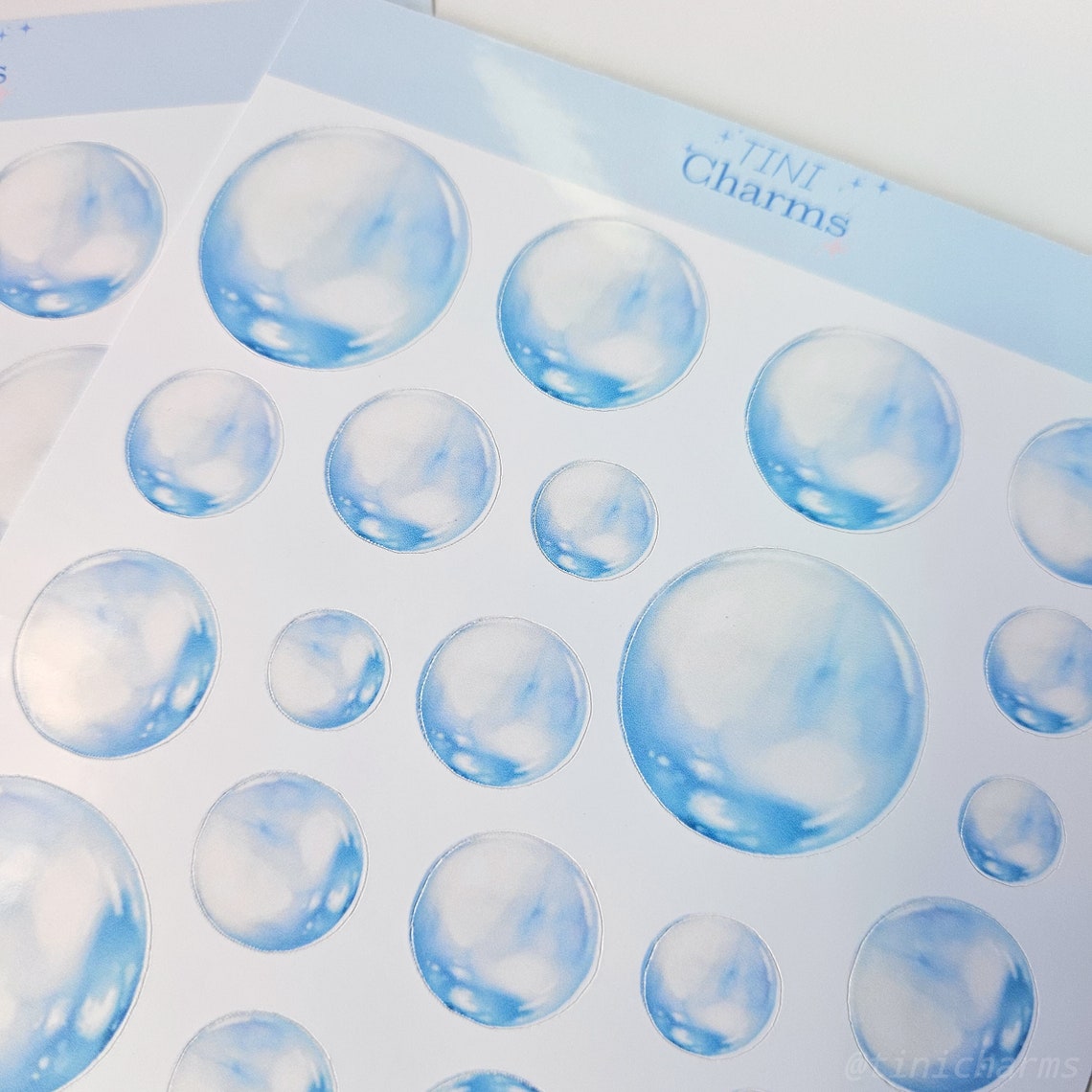 Bubble Deco Stickers: Blue Cute Sticker Sheets, Cute Bubble Stickers ...