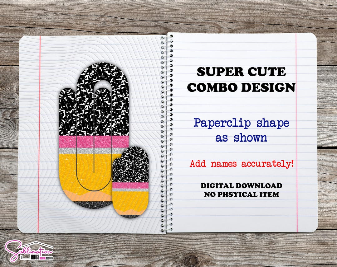 Combo Paperclip PNG | Paper School Set, Gift for Teachers, Paperclip ...