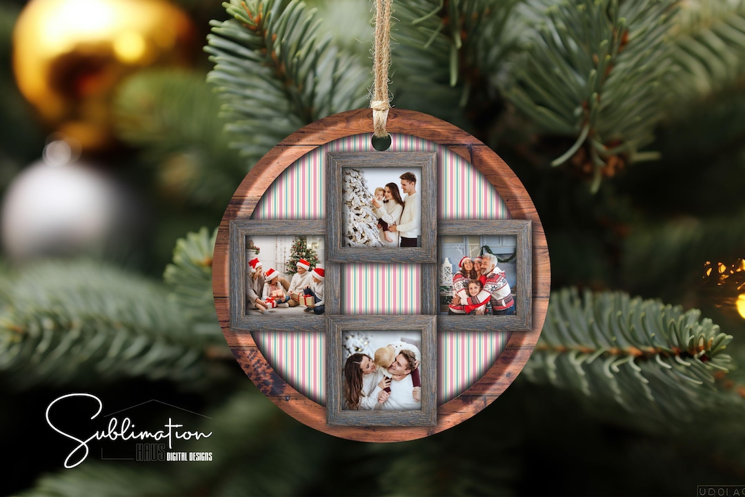 Photo Ornament PNG: Round Christmas Tree Frame (digital Download) - Etsy