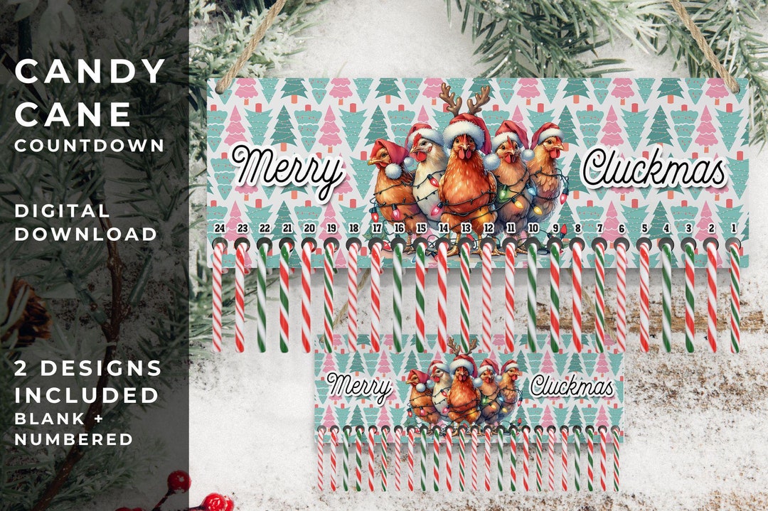 Chicken Christmas Countdown PNG: Merry Cluckmas Calendar (digital ...
