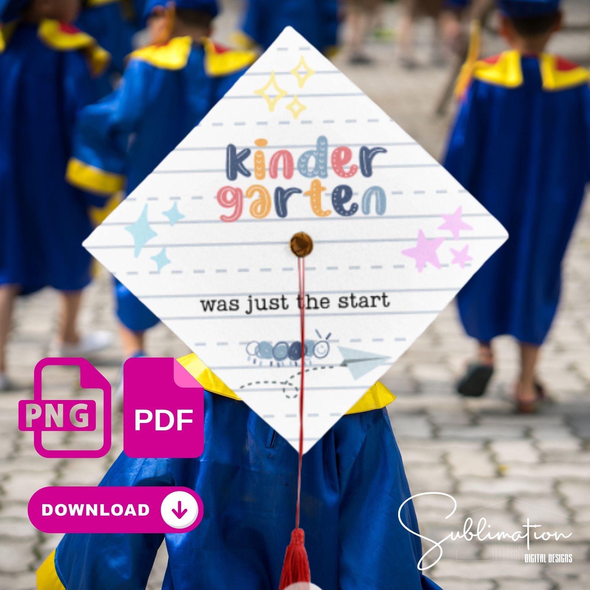 Kindergarten Graduation Cap Topper: DIY Print-at-home Design (PNG, PDF ...