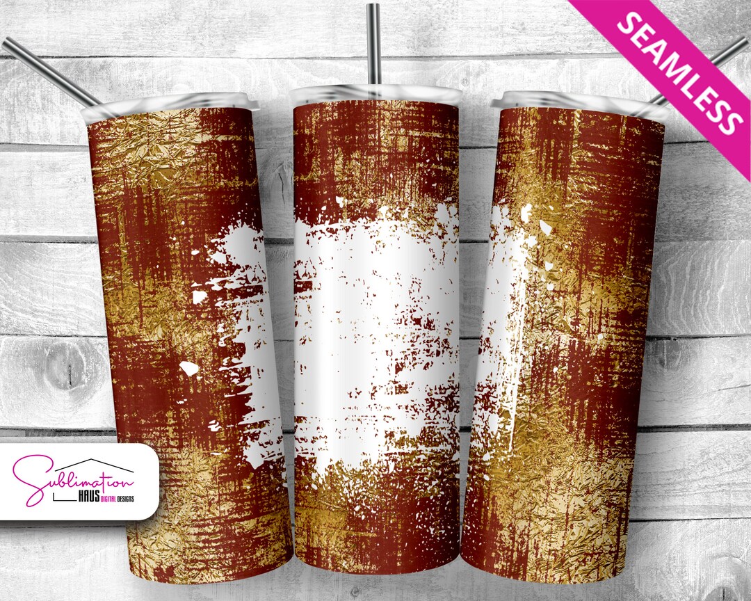 Grunge Maroon & Gold Tumbler Wrap: 20oz Sublimation Design (PNG Digital ...
