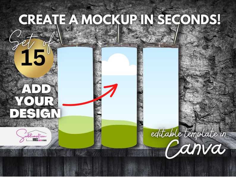 CANVA Mockup Templates For 20oz Skinny Tumbler Mockup Canva Etsy
