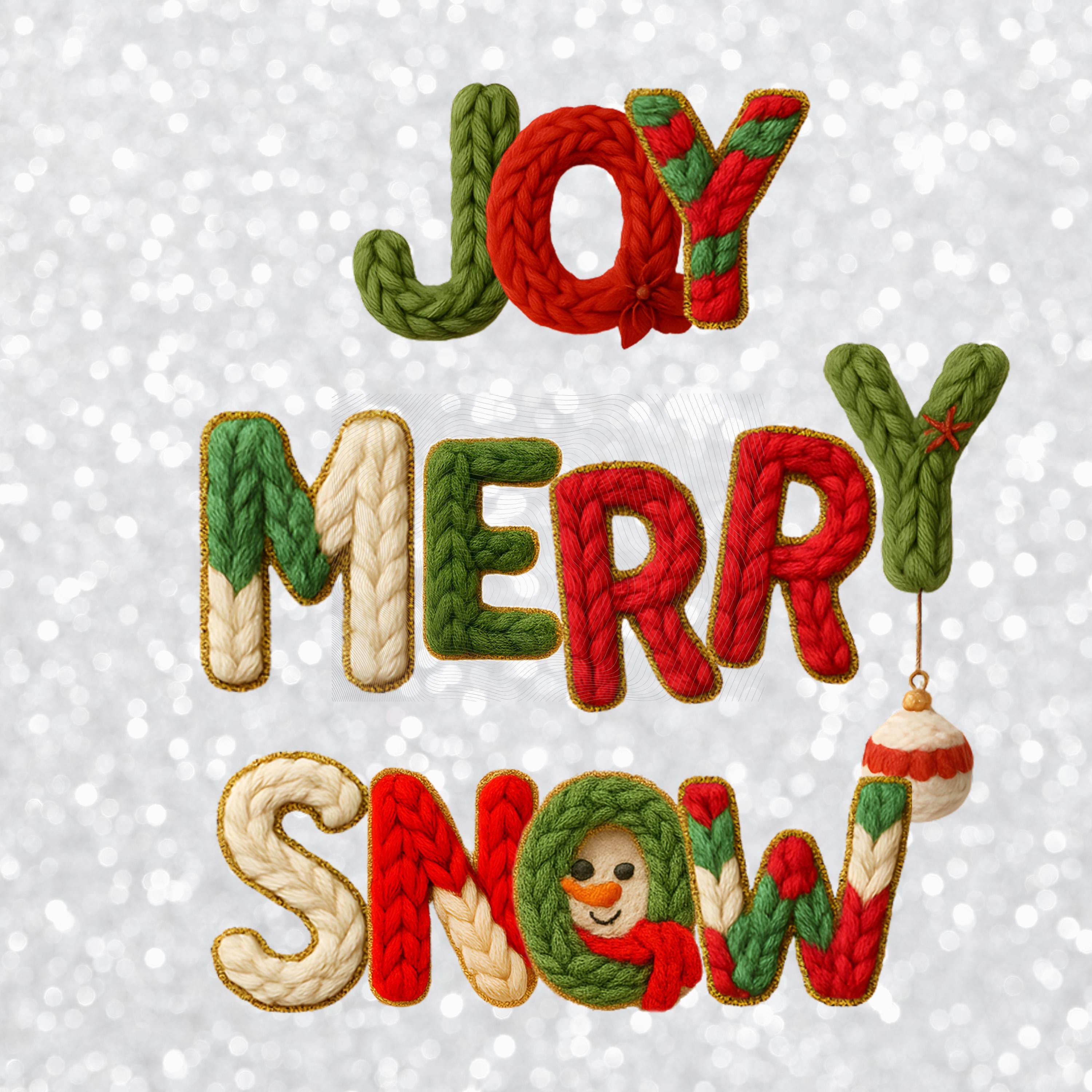 Knitted Christmas Alphabet PNG Set | Chunky Yarn Letters A-Z | Cozy ...