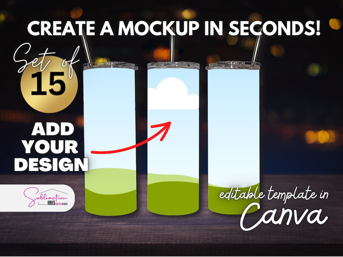 CANVA Mockup Templates For 20oz Skinny Tumbler Mockup Canva Etsy