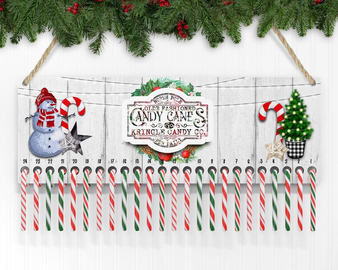 Candy Cane Countdown PNG Farmhouse Gnomes Countdown PNG, Printable ...