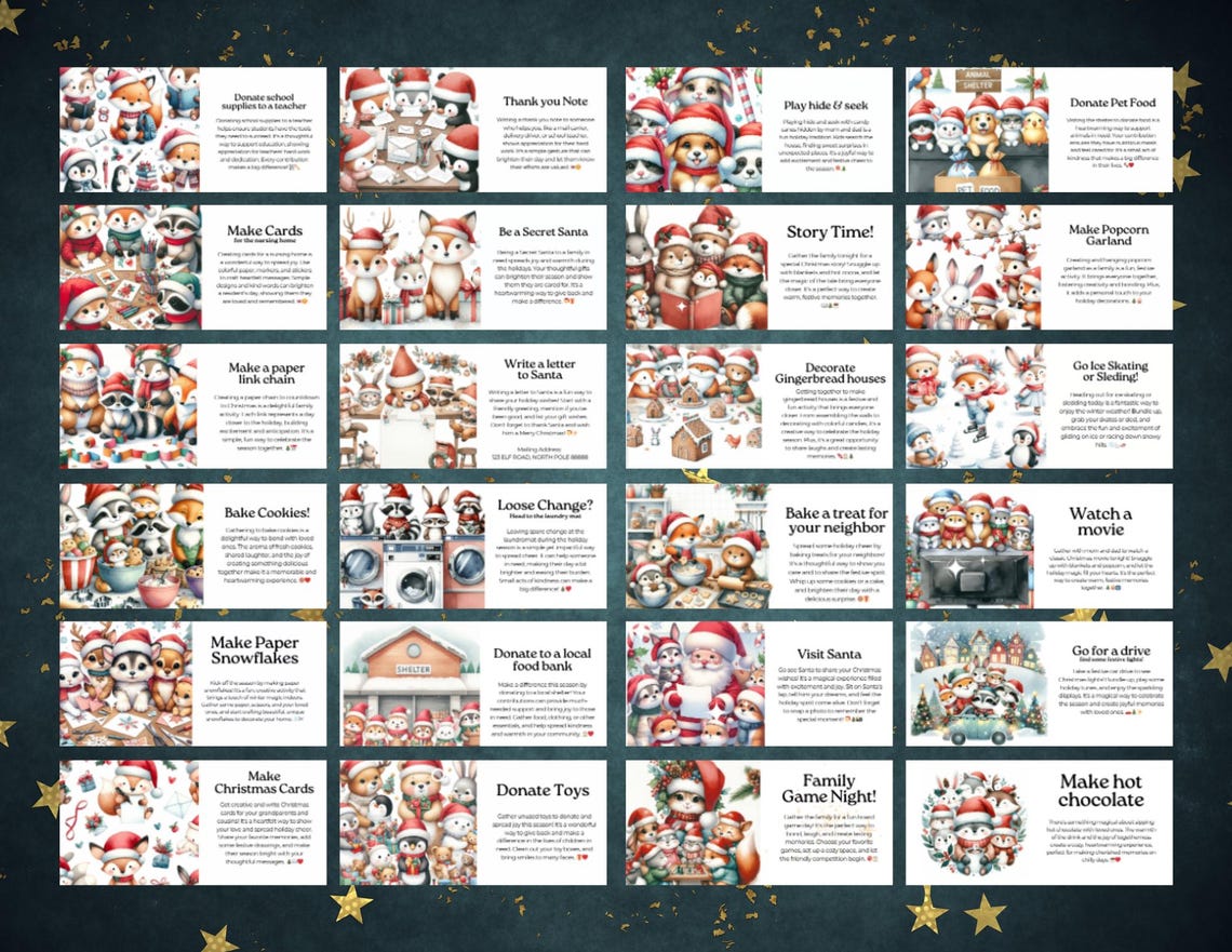 Printable Christmas Advent Calendar: 24 Holiday Activities (PDF ...
