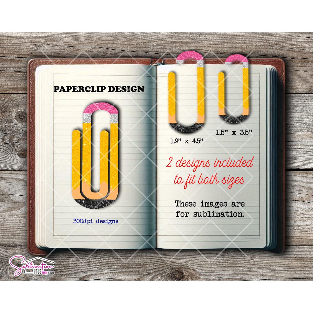 Teacher Gift Paperclip PNG, Pencil Design Paperclip Design for ...