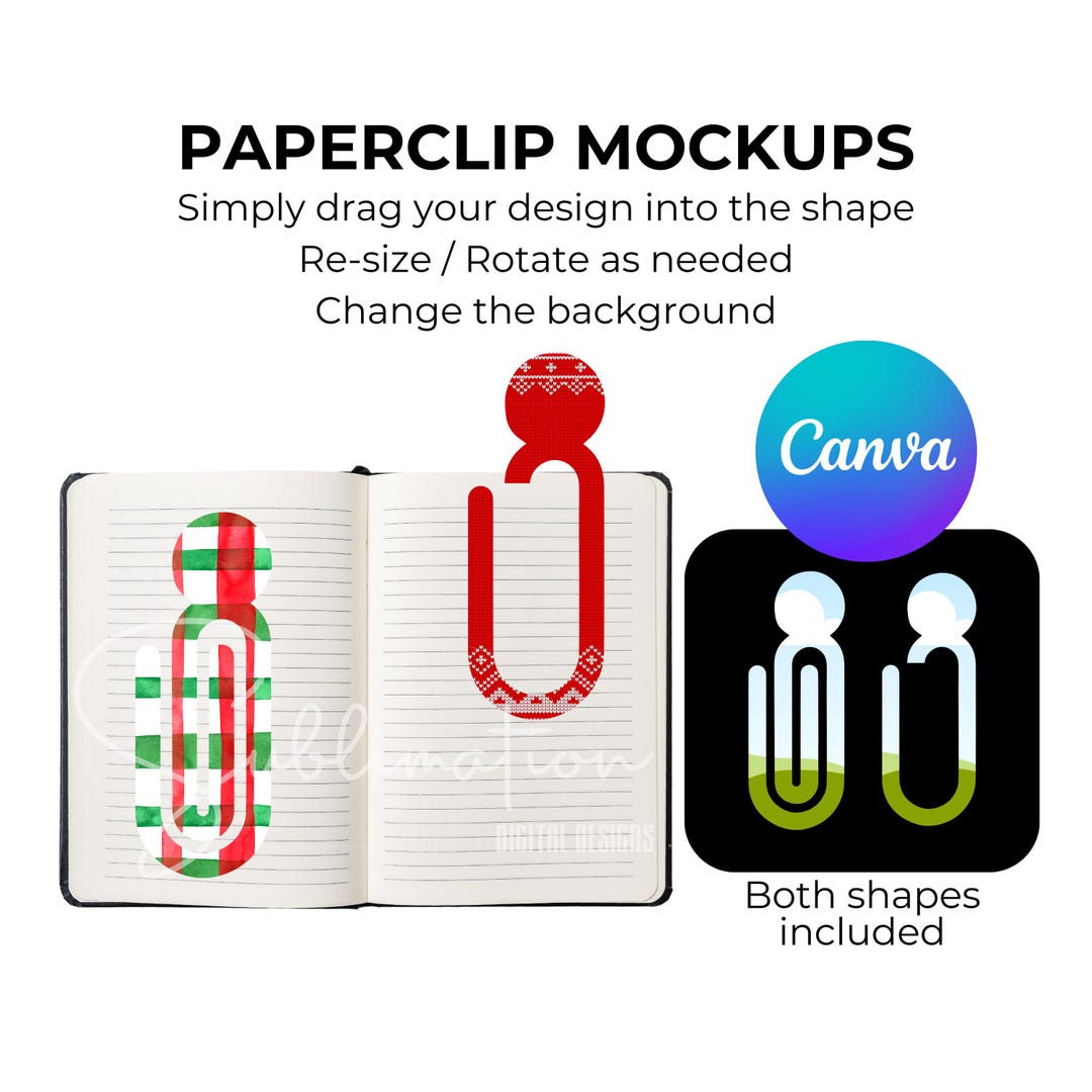 Round Paperclip Mockup: Canva Template for Sublimation (PDF) - Etsy