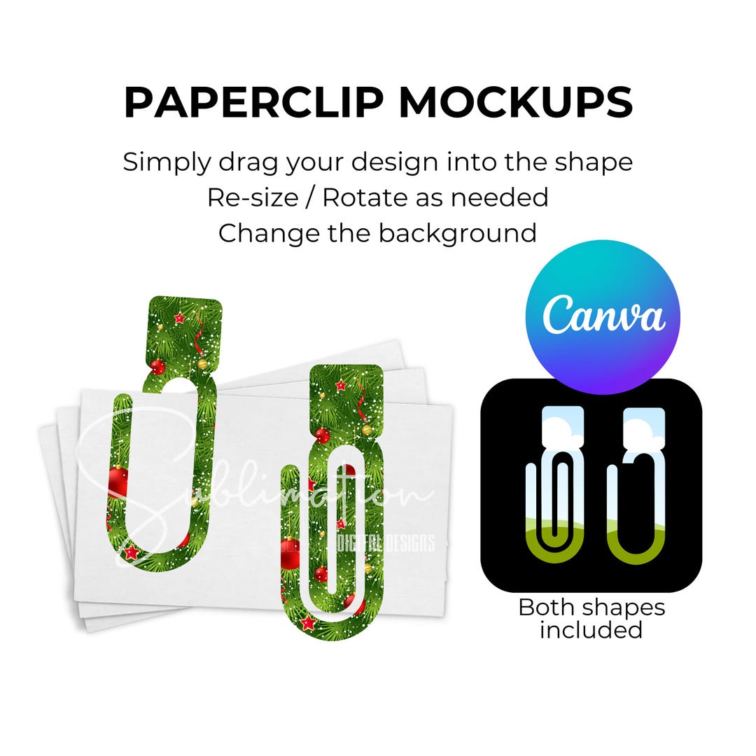 Paperclip Square Mockup: Canva Design Template (digital Download) - Etsy