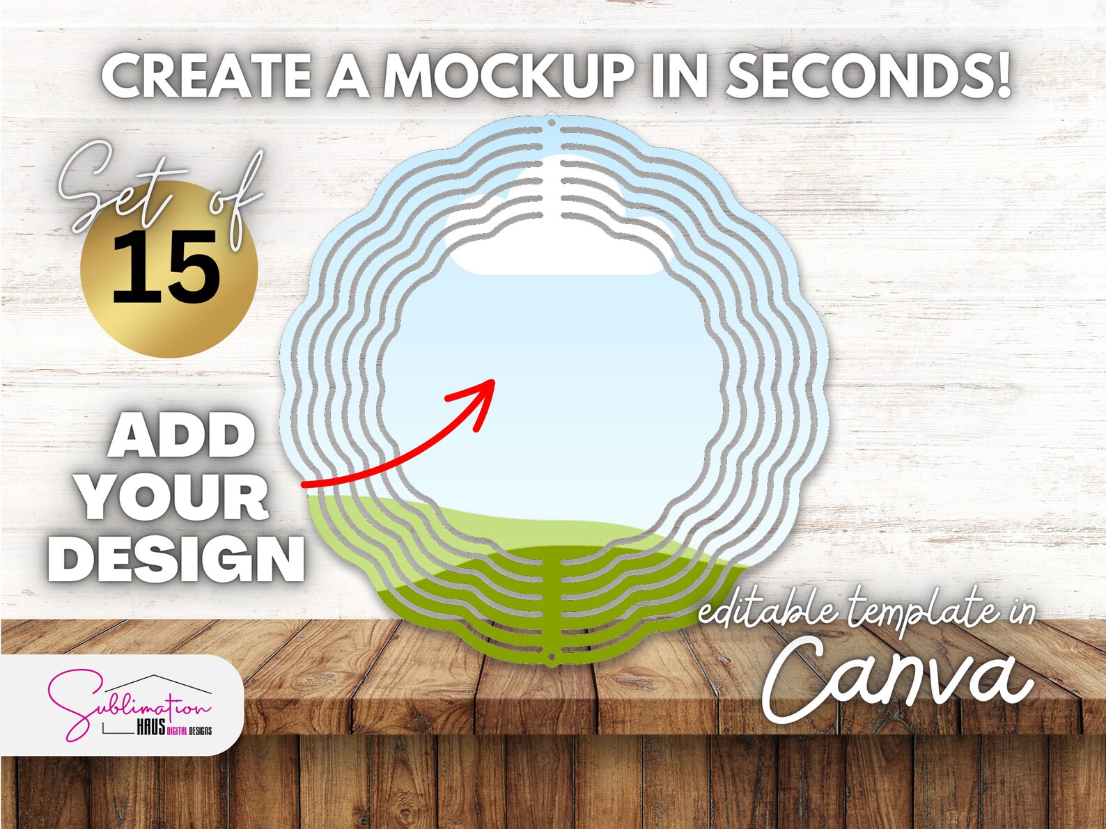 CANVA Mockup Wind Spinner Templates SET OF 15 Neutral - Etsy