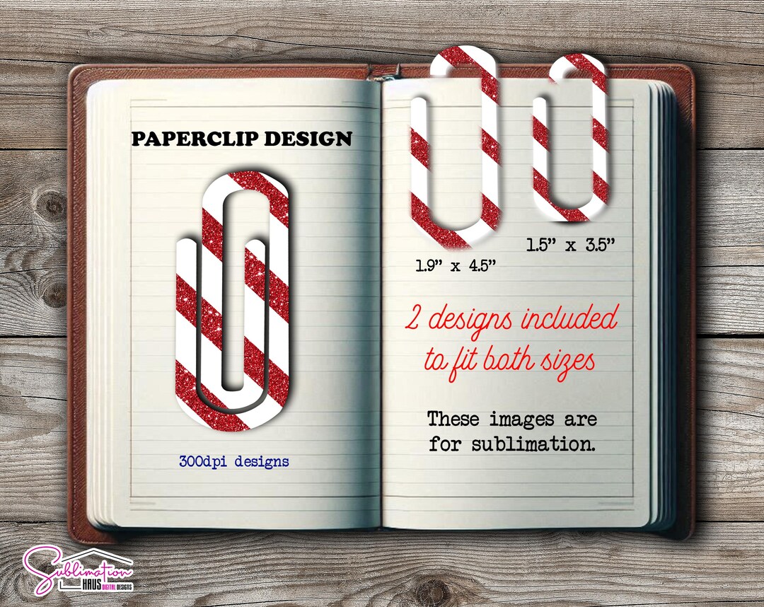 Teacher Gift Paperclip PNG, Candy Cane Paperclip Design for Sublimation ...