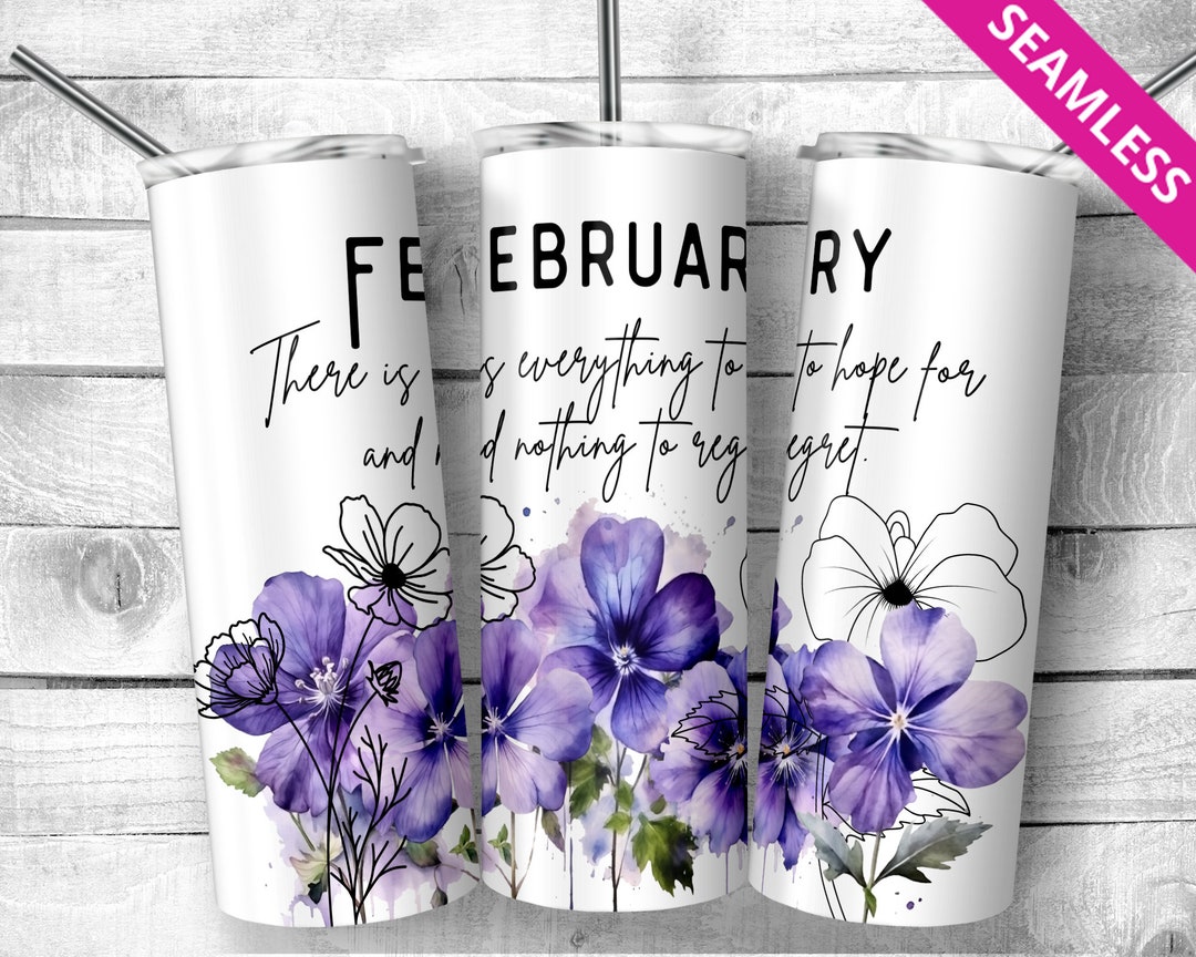 Floral February Birth Month Tumbler Wrap (PNG Digital Download) - Etsy
