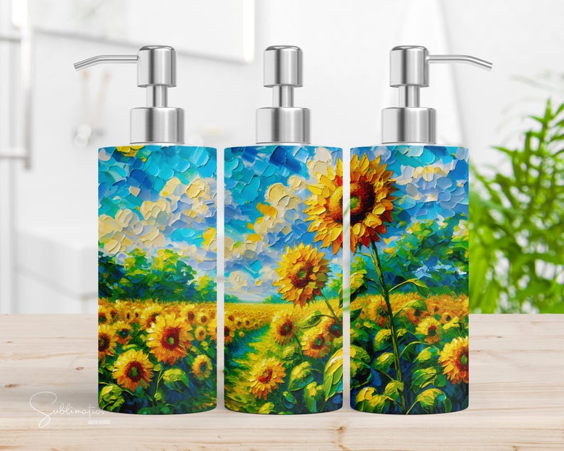 Pastel Oil Painting Soap Dispenser Wrap Designs - Set of 5 (digital ...
