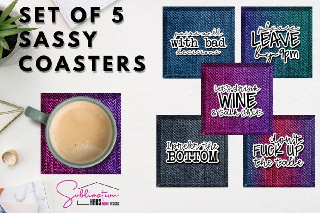 Sassy Coasters Png, Square Sarcastic Png Funny Coaster Set, Coasters ...