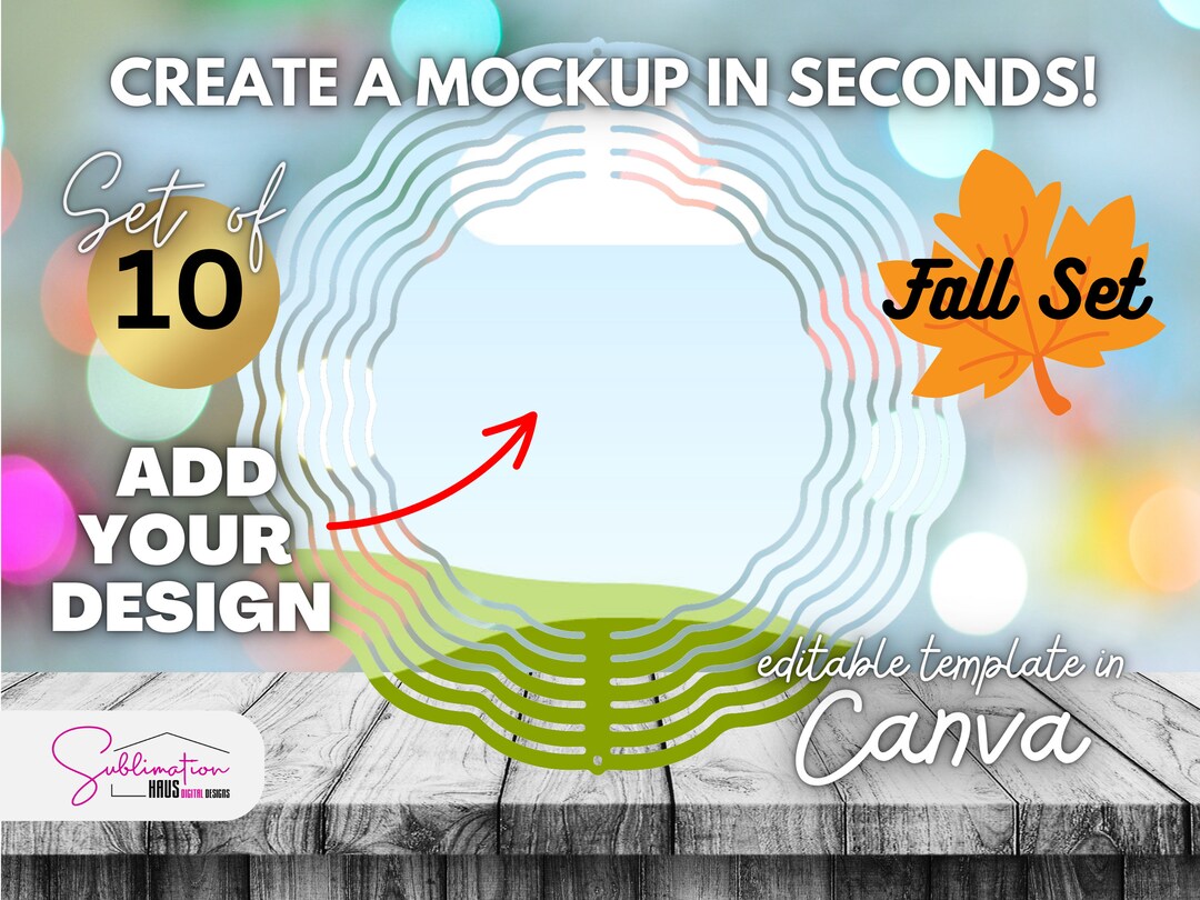 CANVA Mockup Wind Spinner Templates SET OF 10 - Fall Edition Canva - Etsy