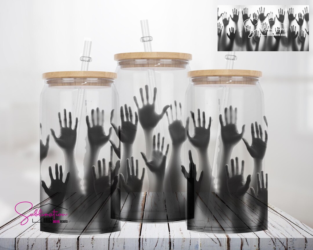 Horror Creepy Hands Libbey Glass Can Wrap PNG (digital Download) - Etsy