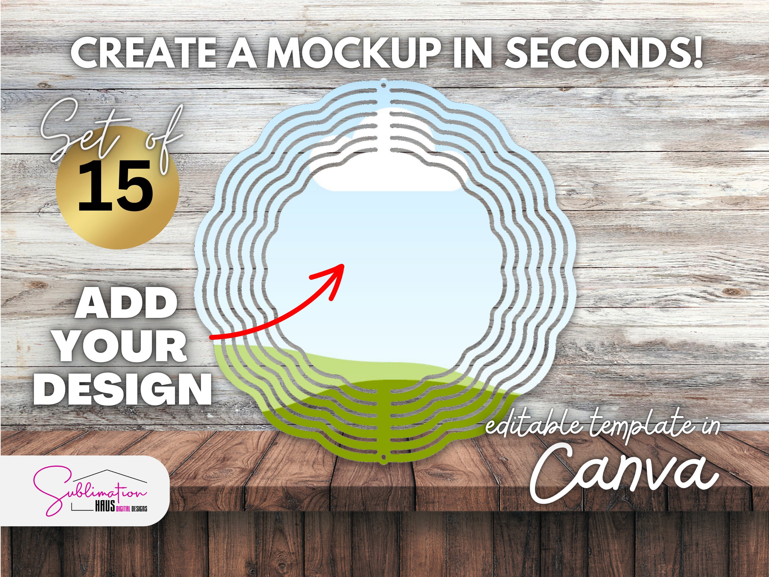 CANVA Mockup Wind Spinner Templates SET OF 15 Neutral - Etsy