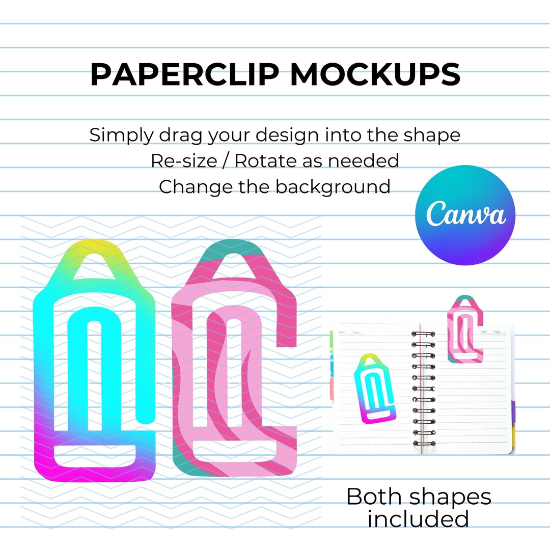 Paperclip Pencil Mockup, Canva Paperclip Mockup Design Paperclip Design ...